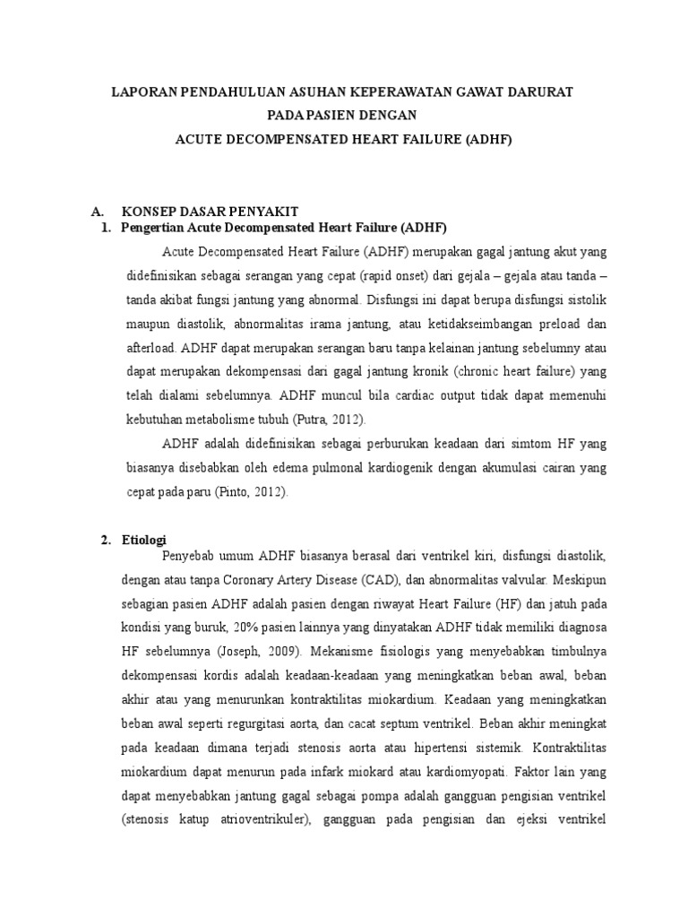 LP Adhf | PDF | Diastole | Heart