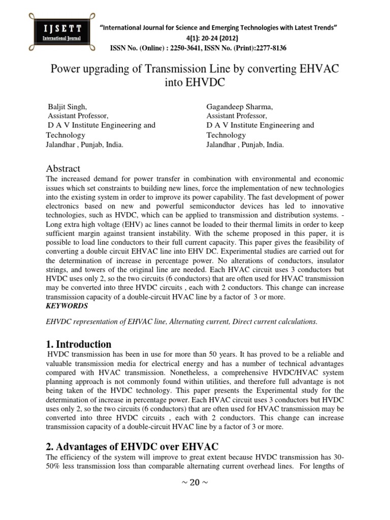 Ehvac To Hvac | PDF | High Voltage Direct Current | Electric Power ...