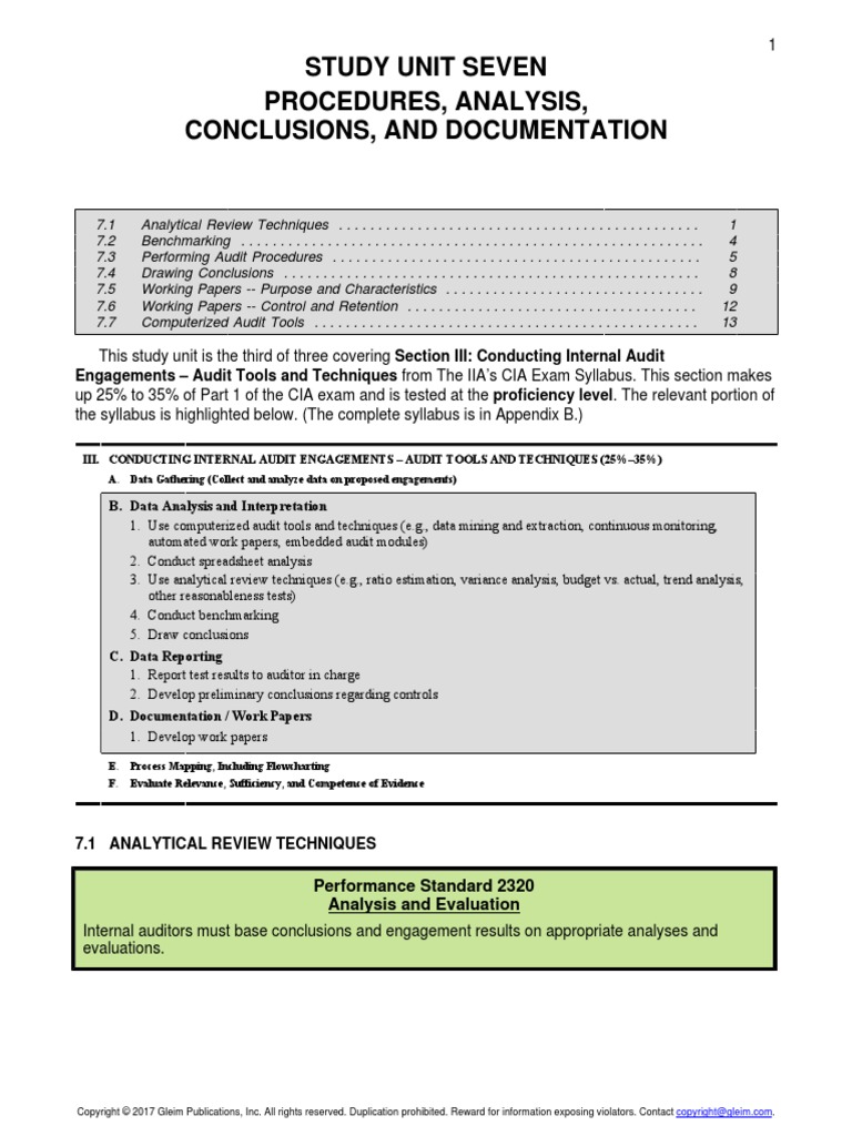 Part 1 - Unit 7 of 7 Procedures, Analysis, Conclusions, and ...