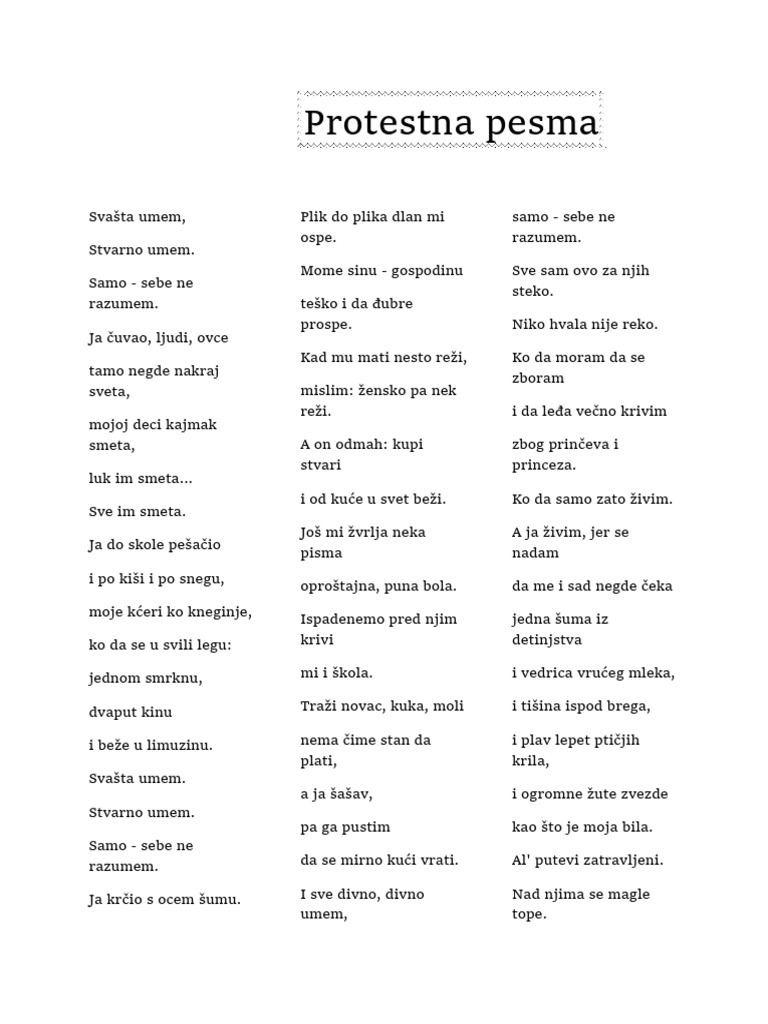 Protestna Pesma | PDF