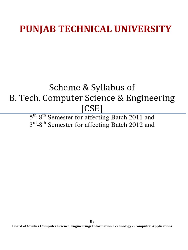 Ptu B Tech Computer Science Syllabus 3rd 8th Semester Pdf Pointer Computer Programming 8019