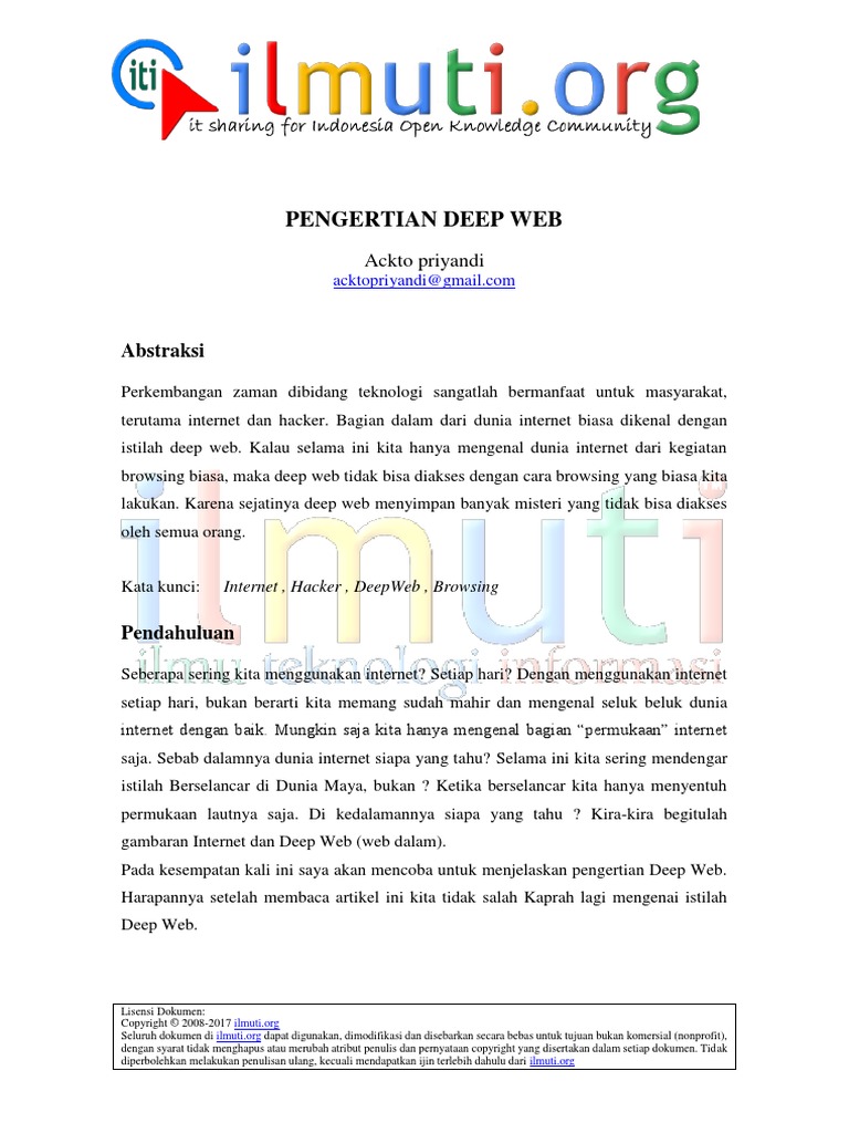 Acktopriyandi - Pengertian Deepweb | PDF | Computers