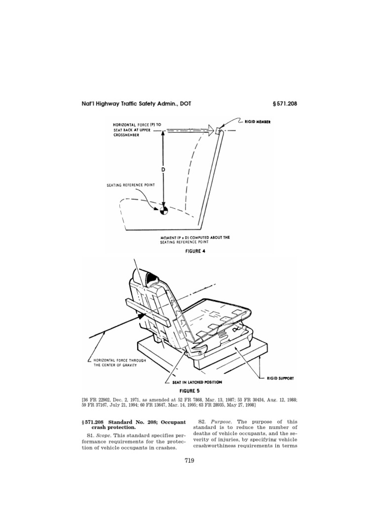 Fmvss 208 | PDF | Seat Belt | Transport Safety