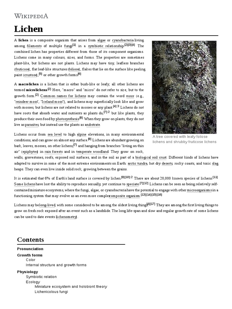 Lichen PDF | PDF | Fungus | Algae