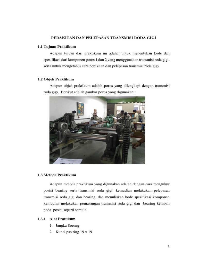 Transmisi Roda Gigi | PDF