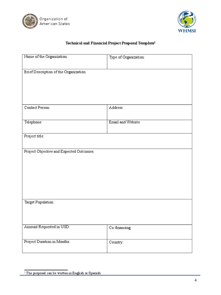 Technical and Financial Project Proposal Template: The Proposal Can Be ...