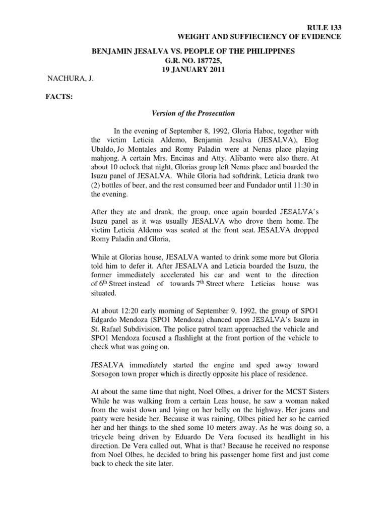 Rule 133 - Evidence | PDF | Witness | Evidence