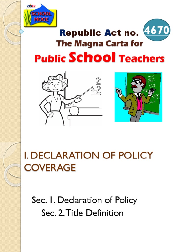RA No. 4670- The Magna Carta of Public School Teachers.pptx ...