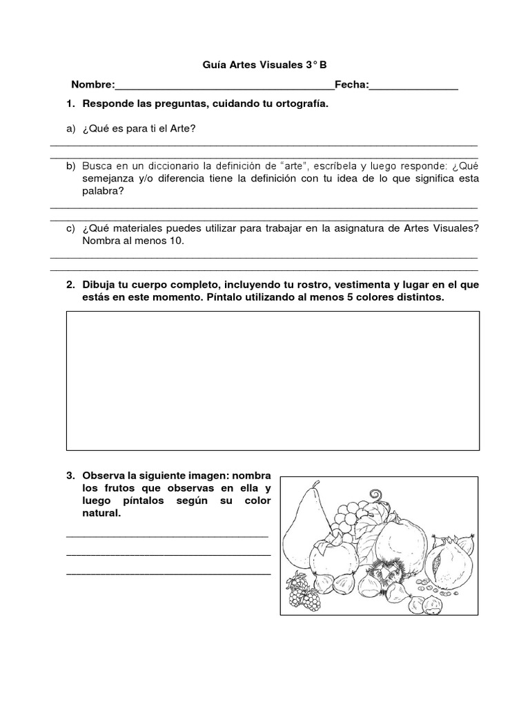 Guía Artes Visuales 3° básico