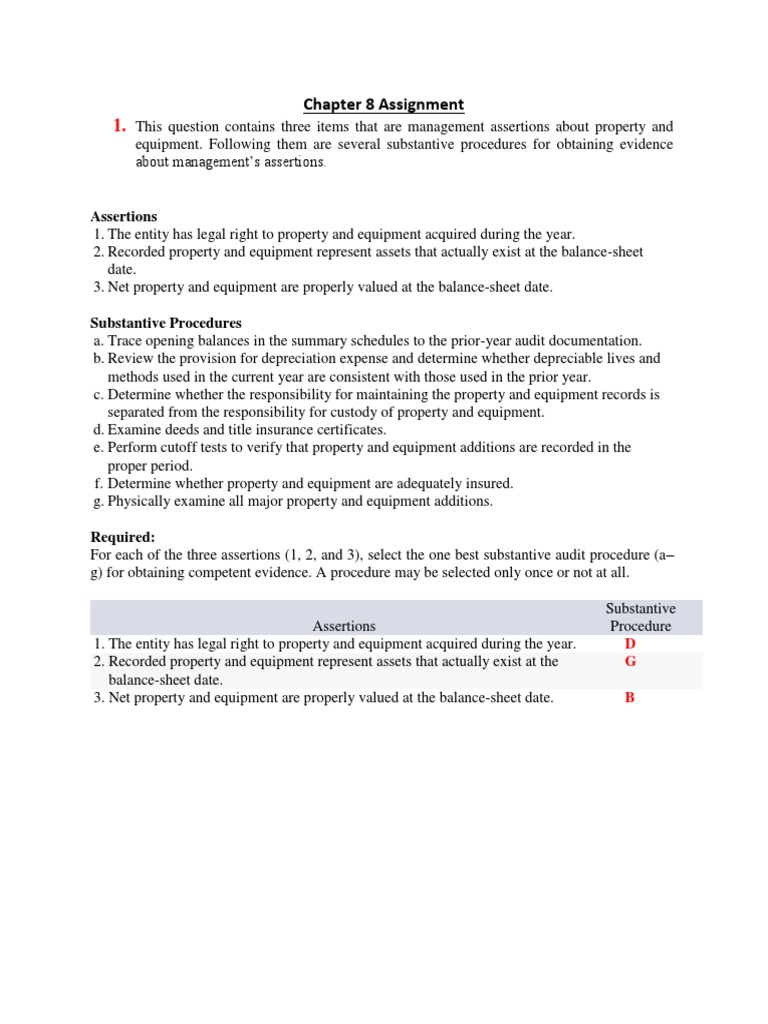 Chapter 8 Assignment | PDF | Depreciation | Balance Sheet