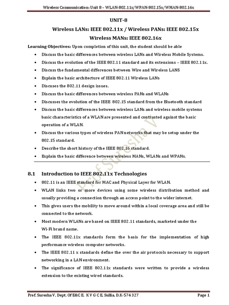 Wireless Communication Unit 8 Notes VTU 8th Sem | PDF | Wireless Lan ...