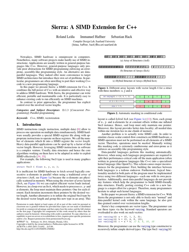 SIMD Extension For C++ | PDF | Array Data Structure | Control Flow