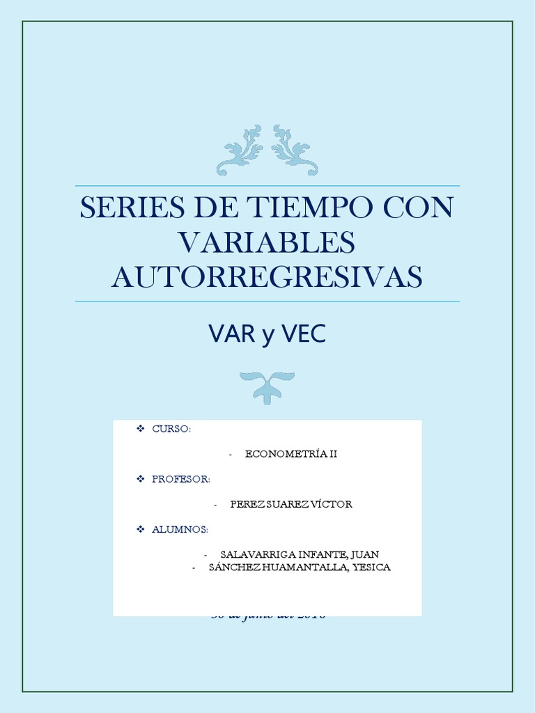 Var Vec Final | PDF | Producto Interno Bruto | Valores propios y vectores propios