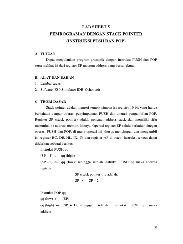 z80 Simulator - Lab Sheet 5 | PDF