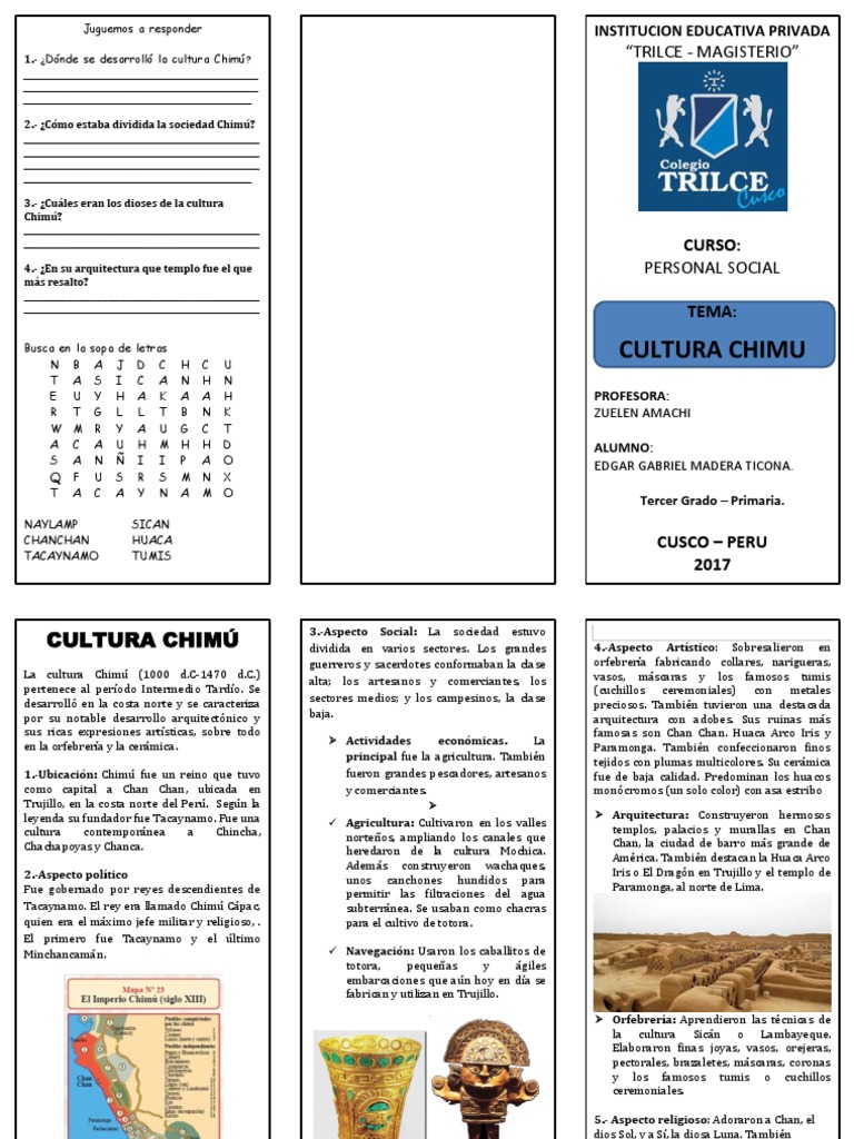 Triptico Cultura Chimu | PDF | Cultura (general)