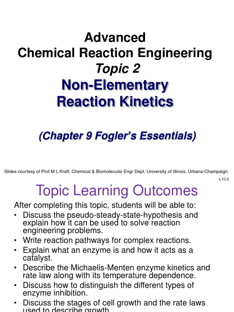 ACRE2a Non Elementary Reaction Kinetics Rev | PDF | Enzyme Kinetics ...
