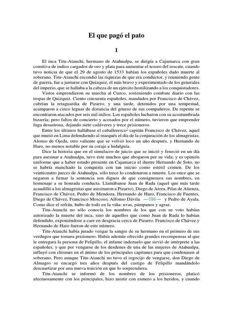 El Que Pagó El Pato | PDF | Francisco Pizarro | Antiguas colonias españolas