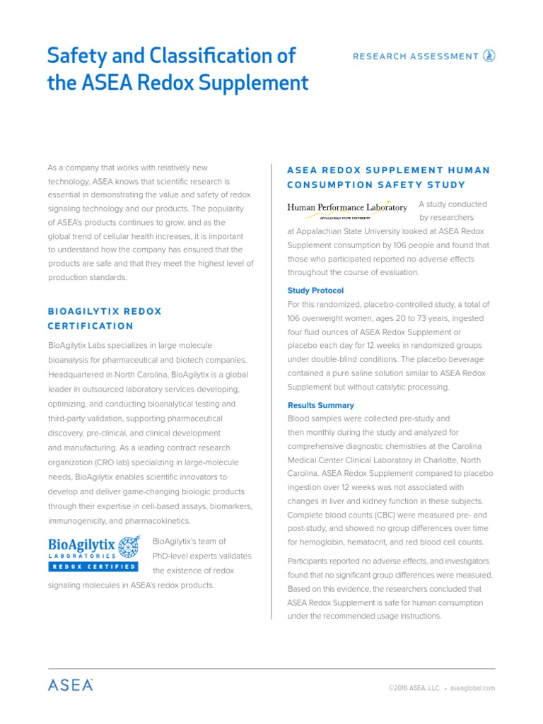 Asea Safety Classification Summary Brochure | PDF | Food And Drug ...