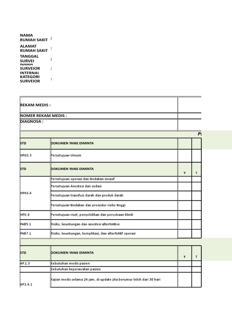Form Telaah RM Exel | PDF