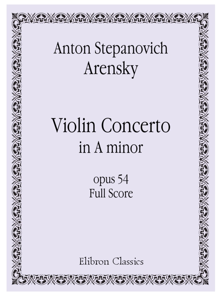 Arensky - Violin Concerto (Full Score) | PDF