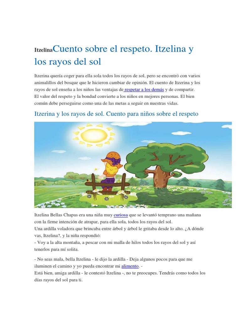 Cuento Del Sol | Lectura (proceso) | Ocio