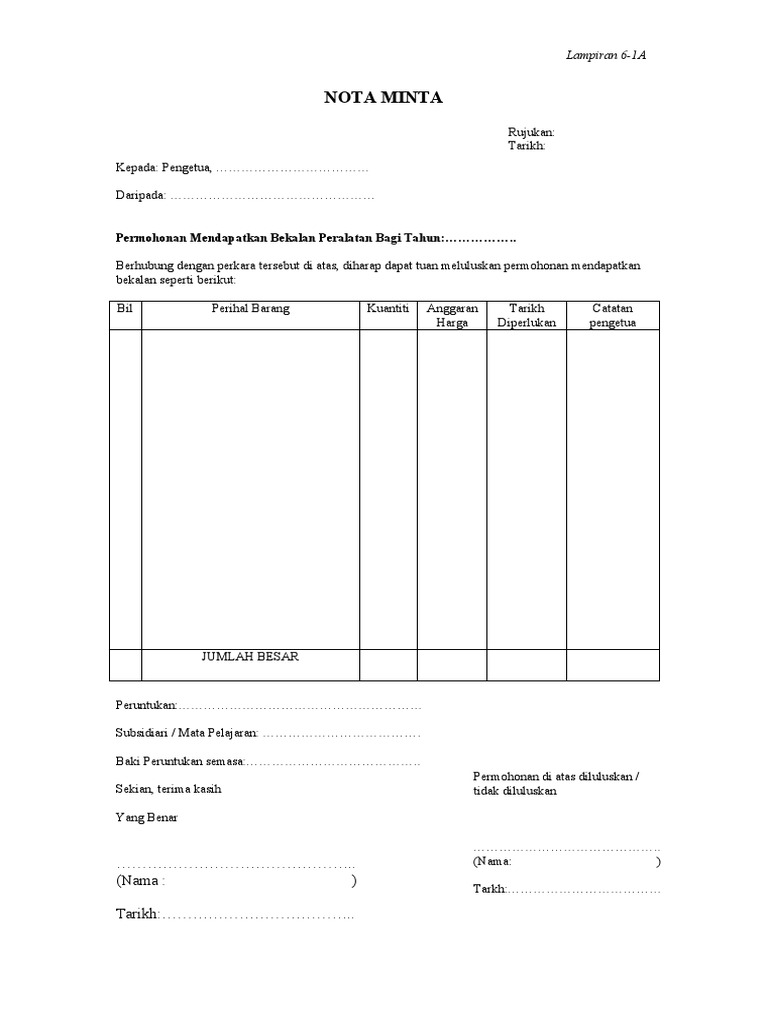 Nota Minta | PDF