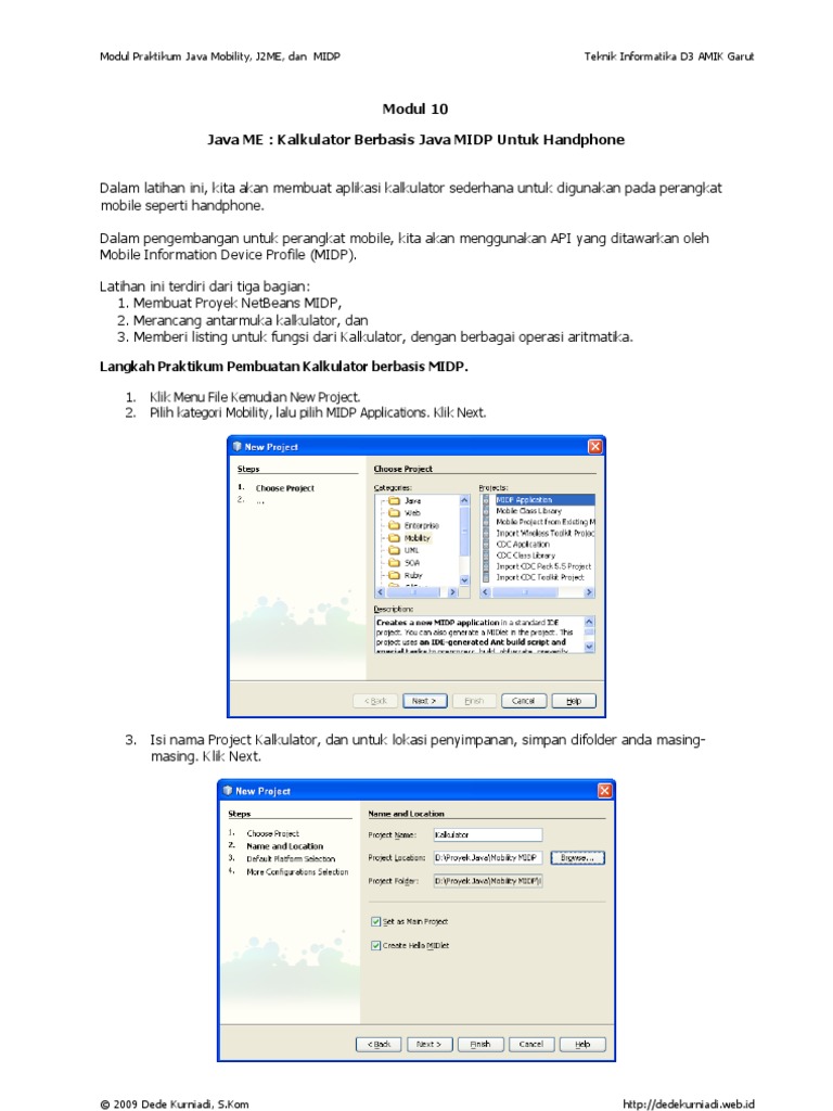 Java ME Kalkulator MIDP Mobile NetBeans 6 | PDF | Komputer | Teknologi & Rekayasa