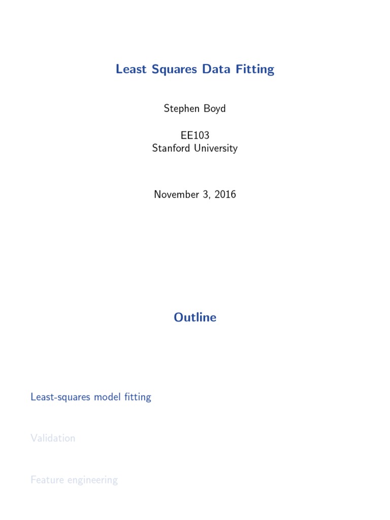 Ls Fitting Slides Pdf Least Squares Cross Validation Statistics