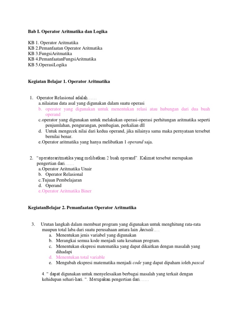 Pemrograman Dasar Kelas 11 Kumpulan Soal | PDF | Komputer