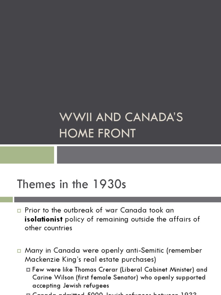 Wwii and Canada'S Home Front | PDF | Canada | International Relations