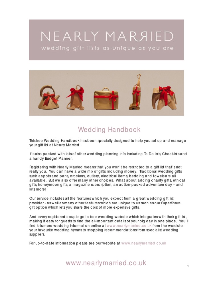 Wedding Handbook: WWW - Nearlymarried.co - Uk | PDF | Tableware | Wedding