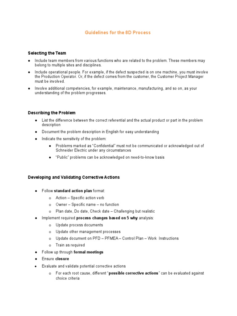 8D Methodology Guidelines | PDF | Parameter (Computer Programming ...