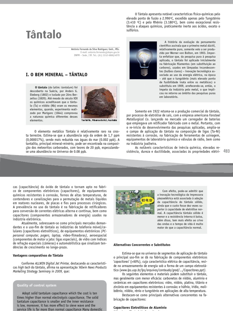Tantalo PDF | PDF | Elementos metálicos | Elementos químicos