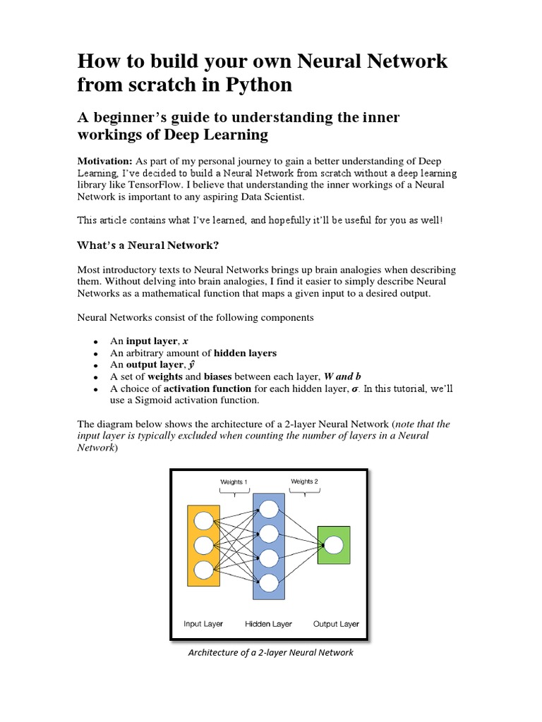 How To Build Your Own Neural Network From Scratch in | PDF | Artificial ...