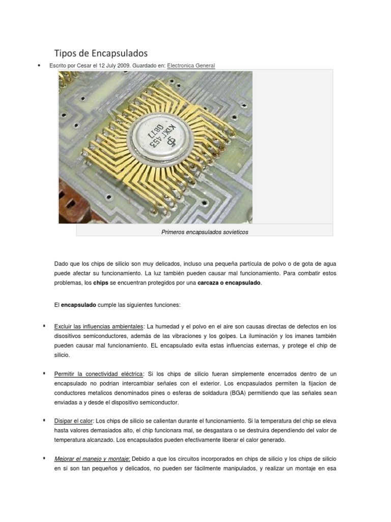 Tipos de Encapsulados | PDF | Resistor | Circuito integrado