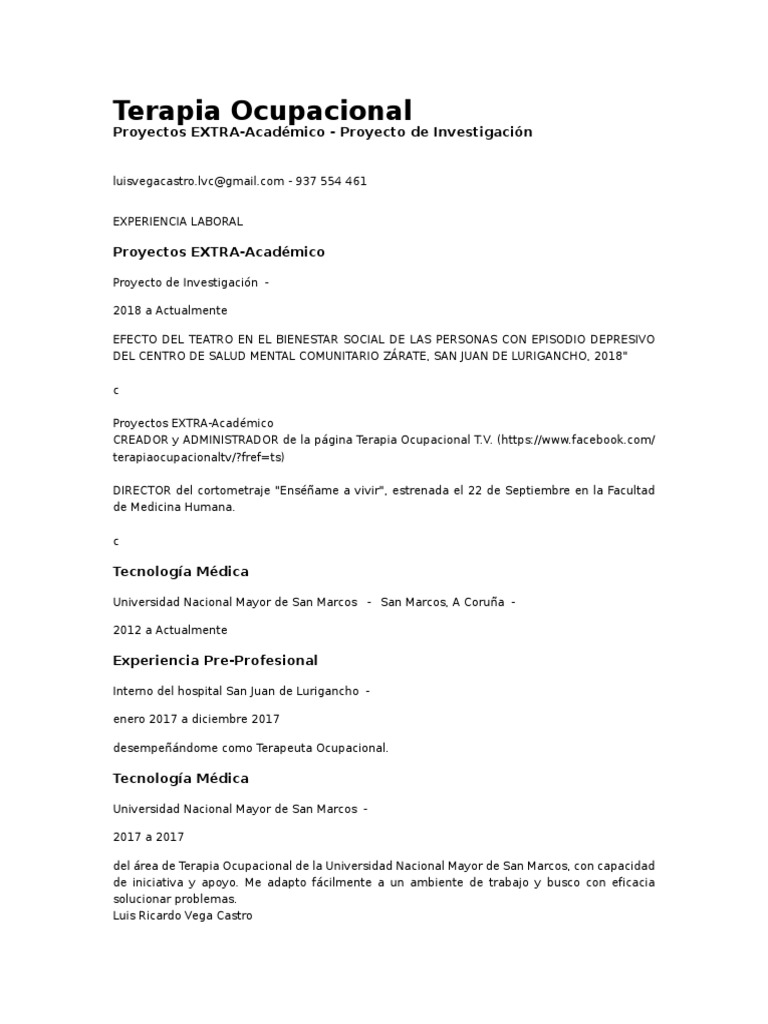 Terapia Ocupacional | PDF