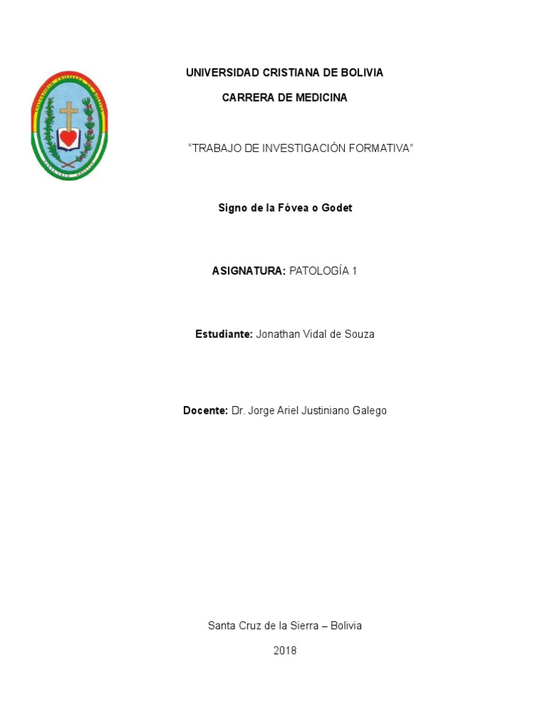 Signo de La Fovea o Godet | PDF | Edema | Especialidades Medicas