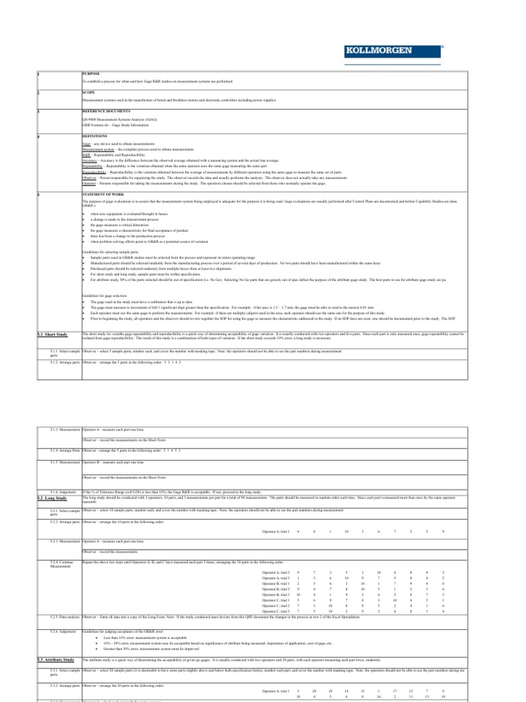 Gage R R-Attribute Study Template | PDF | Accuracy And Precision ...