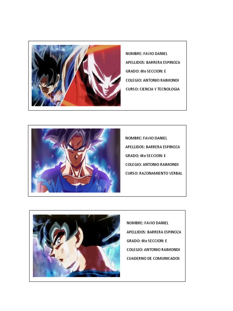 Etiquetas de Goku | PDF