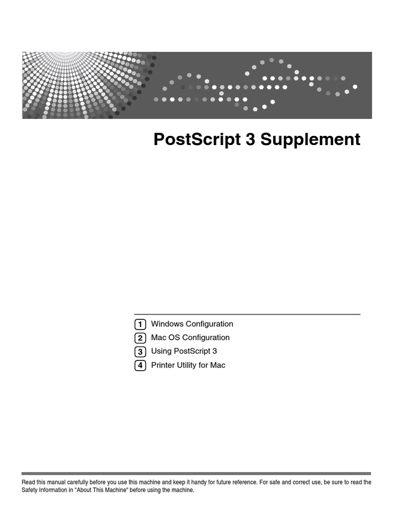 Postscript 3 Supplement: Windows Configuration Mac Os Configuration ...