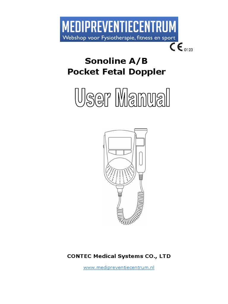 Fetal Doppler Sonoline B Contec Manual Handleiding Gebruiksaanwijzing ...