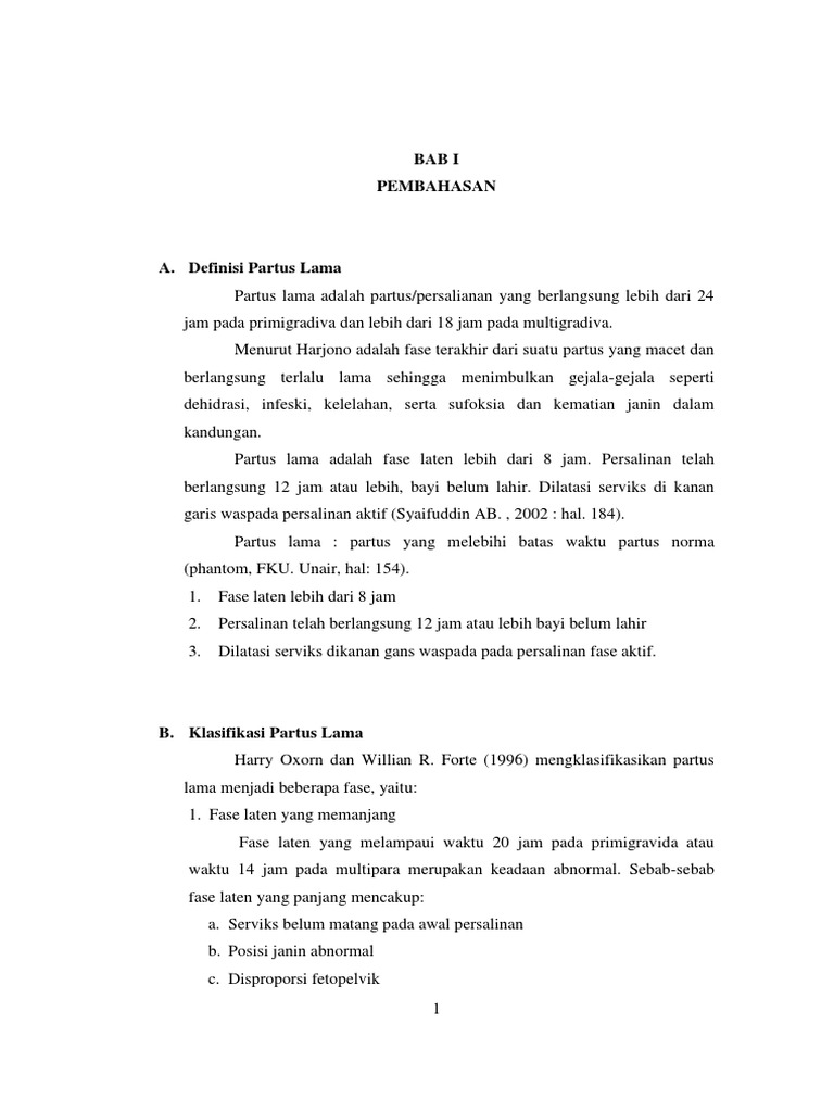 Materi Partus Lama | PDF