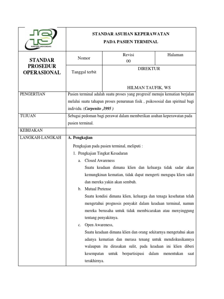 SAK Pasien Terminal | PDF