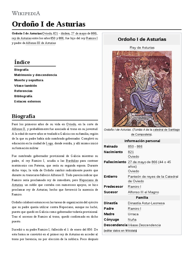 Ordoño I de Asturias | PDF | Reinos | Monarca