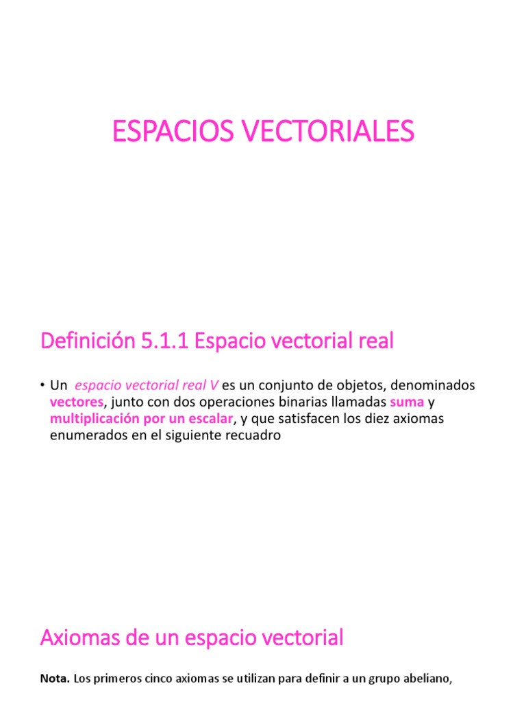 Espacios Vectoriales | PDF | Espacio vectorial | Vector Euclidiano