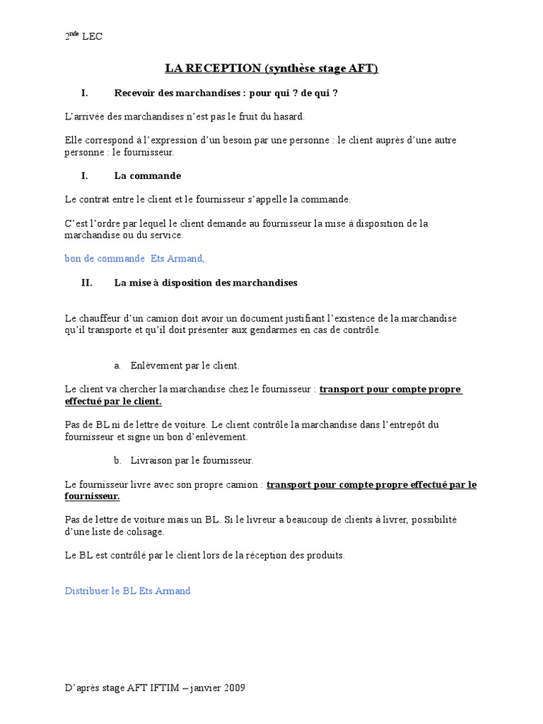 La Reception | PDF | Transport | Shipping Service
