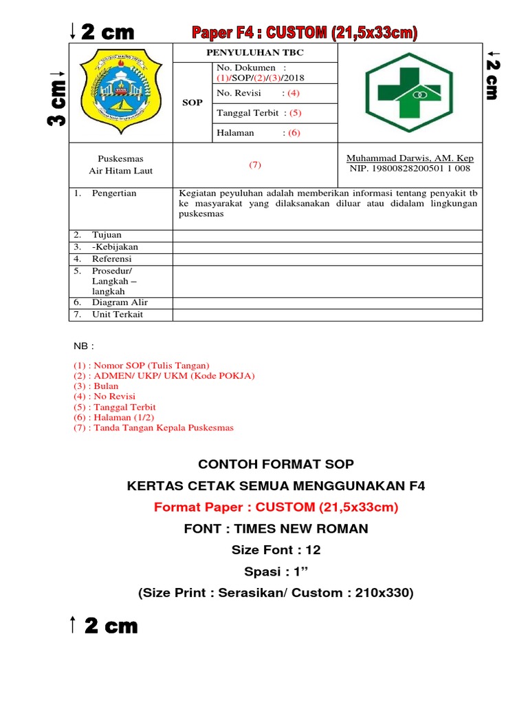 Contoh Format Sop Kertas Cetak Semua Menggunakan F4: Penyuluhan TBC | PDF