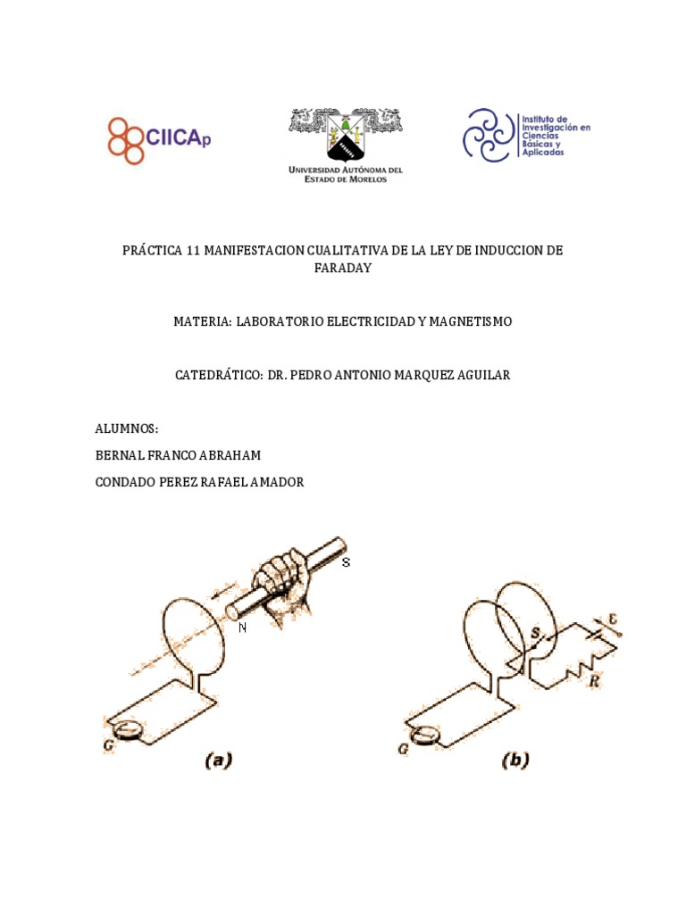 Practica 11 Ley de Induccion de Faraday | PDF | Motor eléctrico | Electricidad