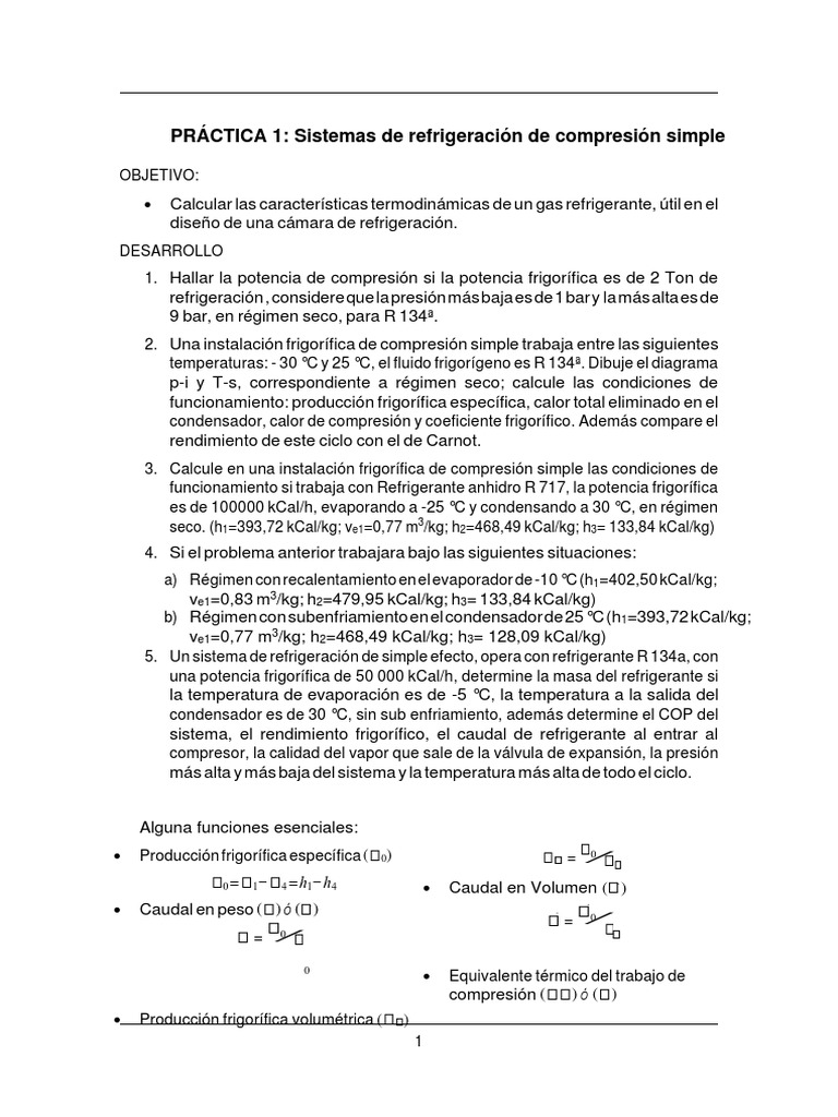 Practica de Refri | Descargar gratis PDF | Refrigeración | Temperatura