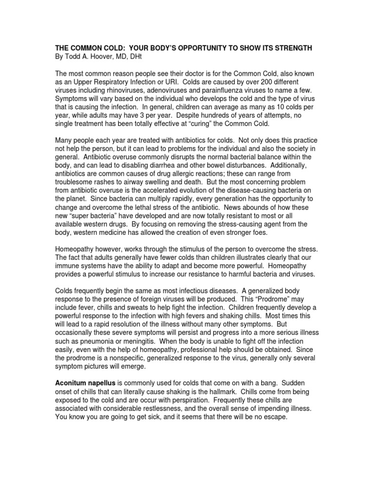 Colds and Health | PDF | Common Cold | Infection